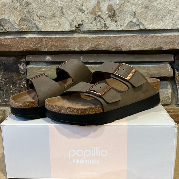 Papillio | Shoes | Papillio By Birkenstock Arizona Flex Platform Mocha ...
